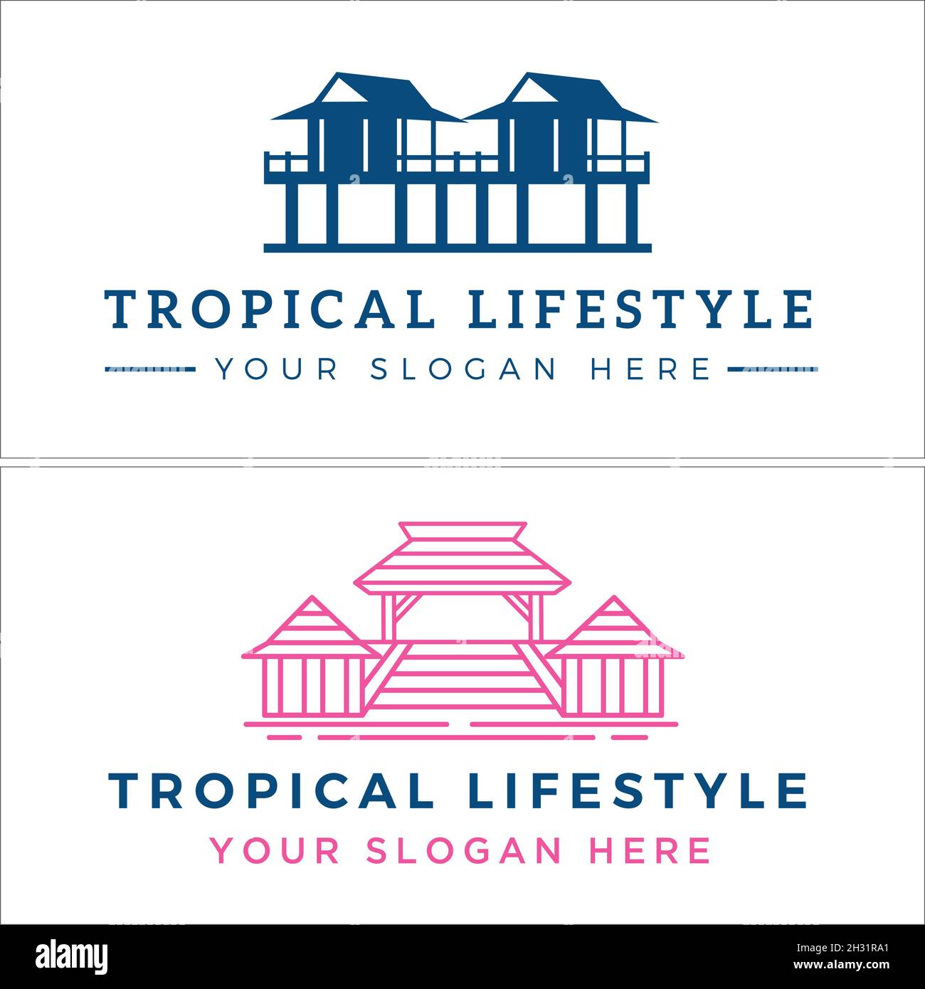 Modern bungalow travel wooden resort stage home villa classic logo ...