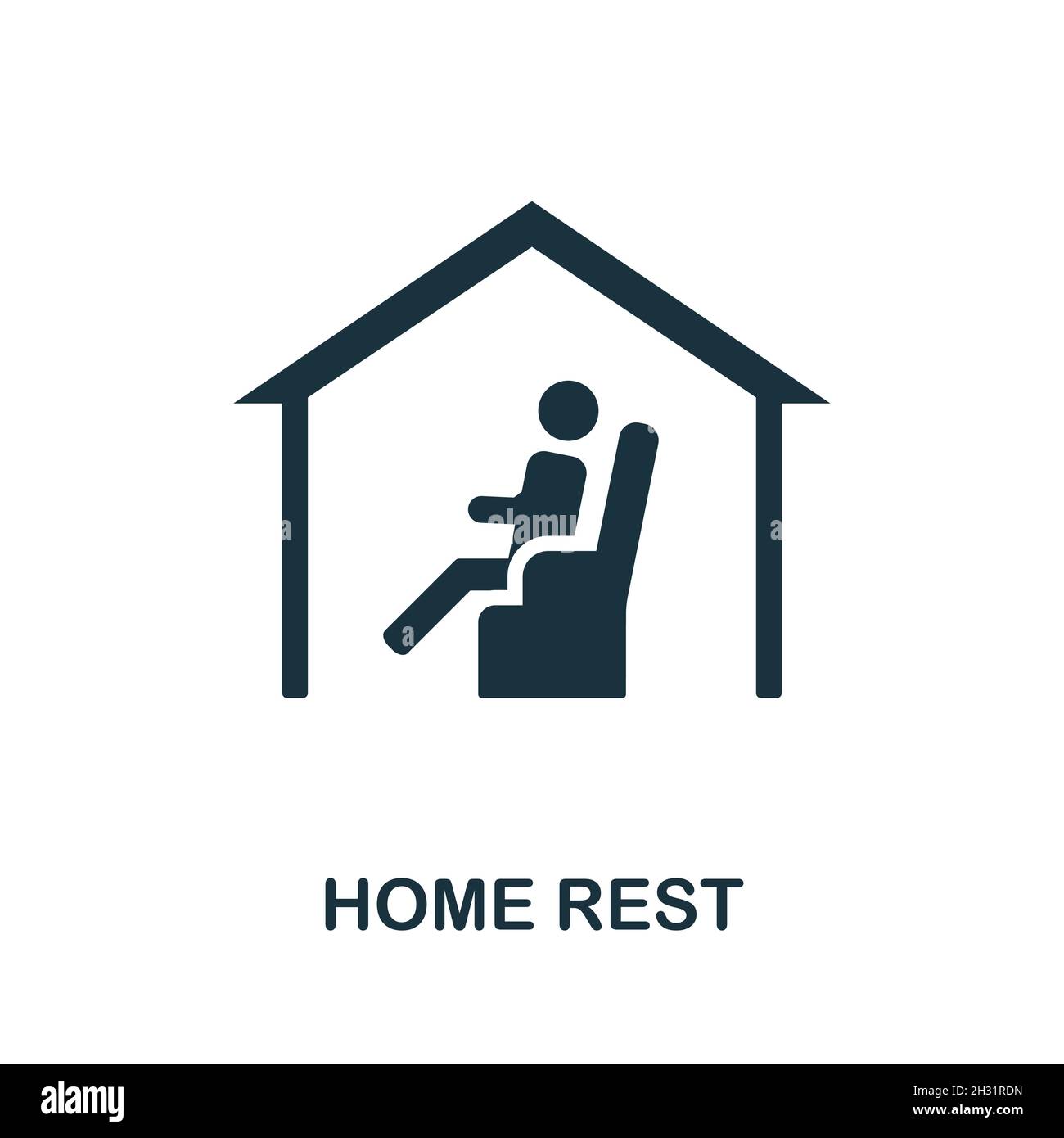 Home Rest icon. Monochrome sign from home rest collection. Creative ...