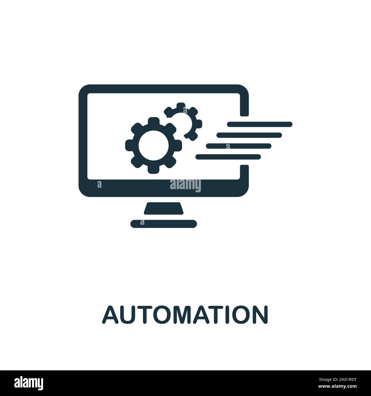 Automation icon. Monochrome sign from industry 4.0 collection. Creative ... Automation icon. Monochrome sign from industry 4.0 collection. Creative ...