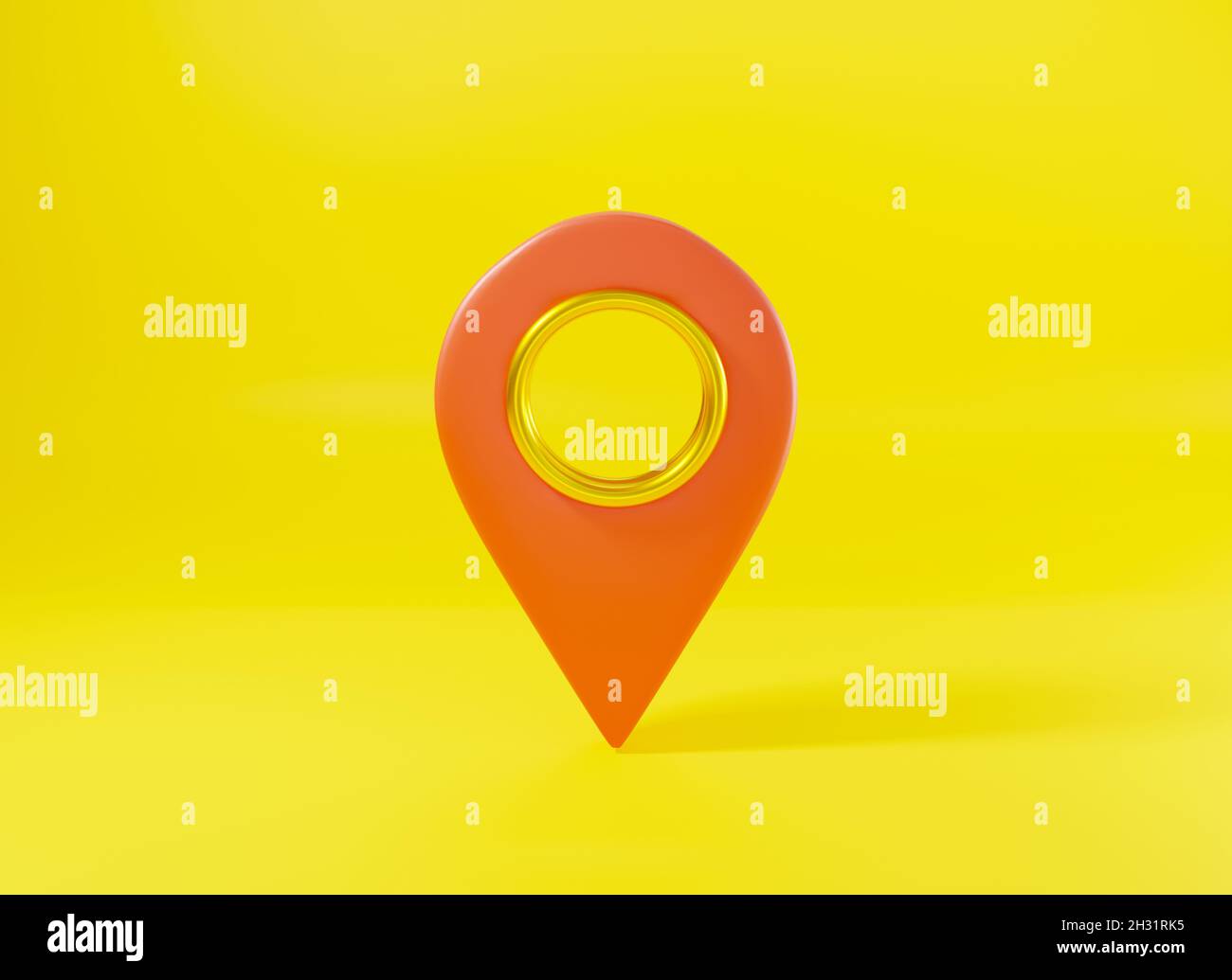 Map pinpoint symbol place location design style modern icon on yellow ...