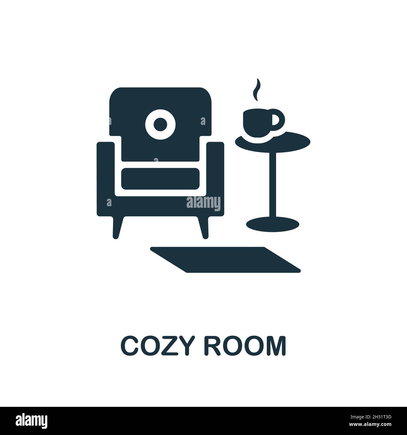 Cozy Room icon. Monochrome sign from home rest collection. Creative ...