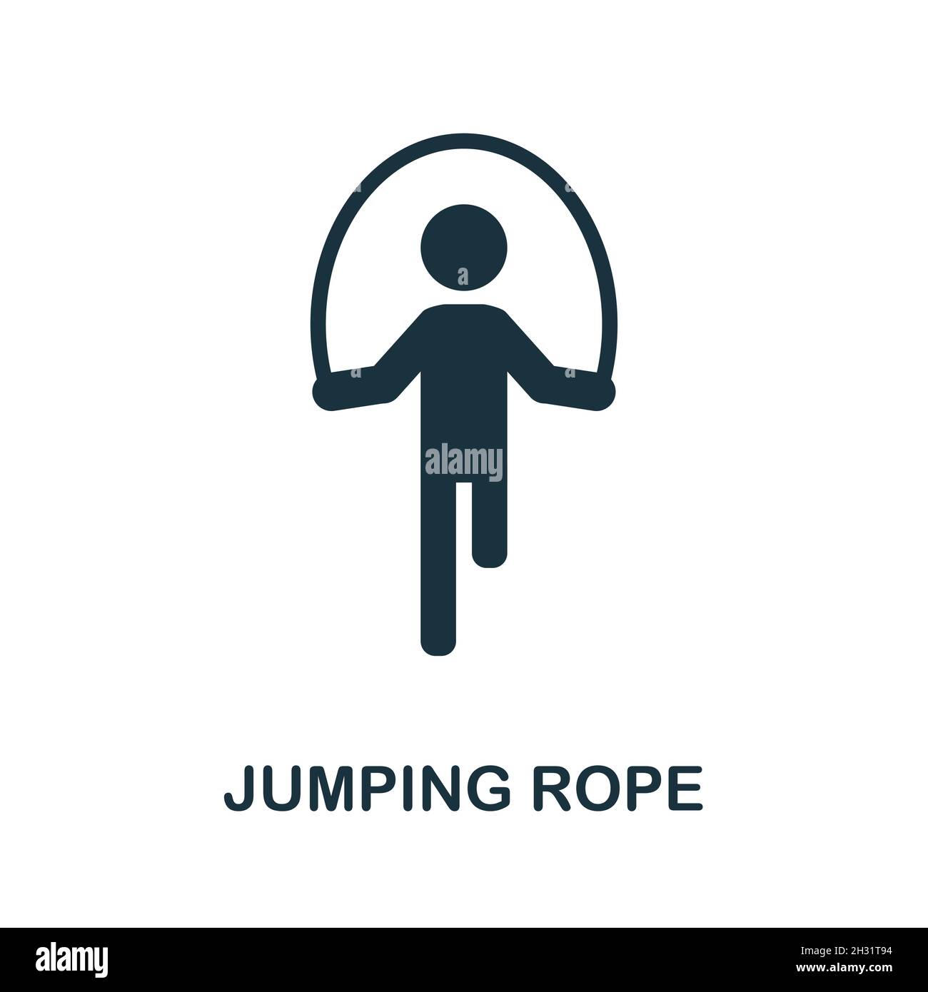 Jumping Rope icon. Monochrome sign from gym collection. Creative ...