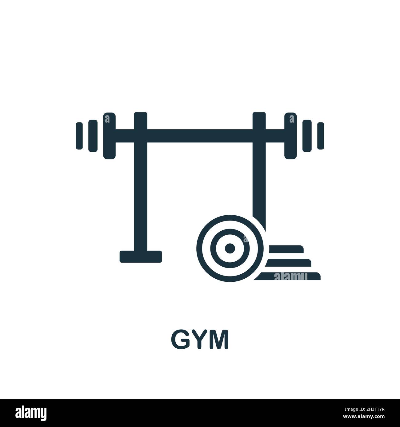 Gym icon. Monochrome sign from gym collection. Creative Gym icon ...