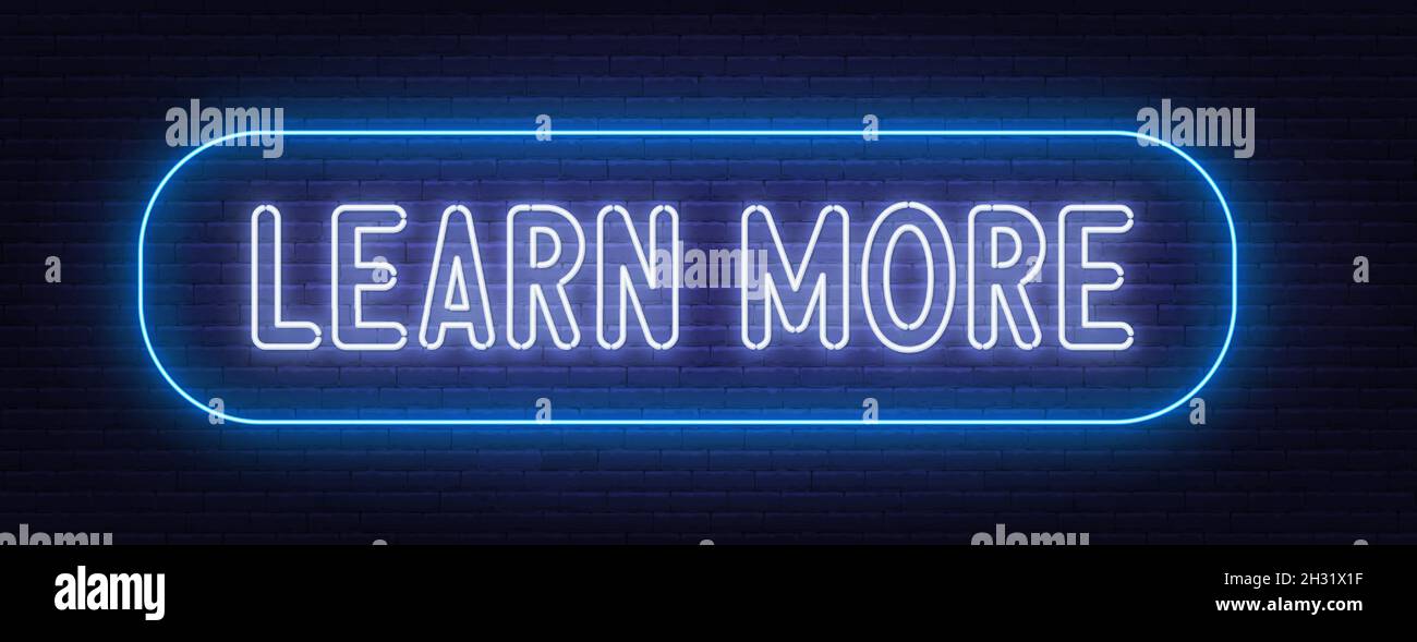 Learn More neon sign on brick wall background Stock Vector Image & Art ...