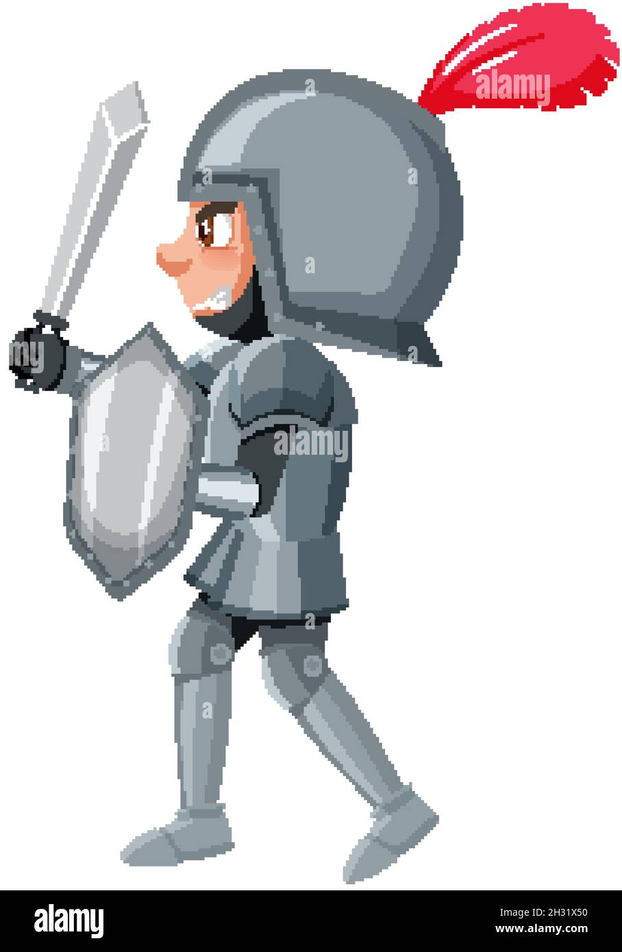 Knight cartoon character on white background illustration Stock Vector ...