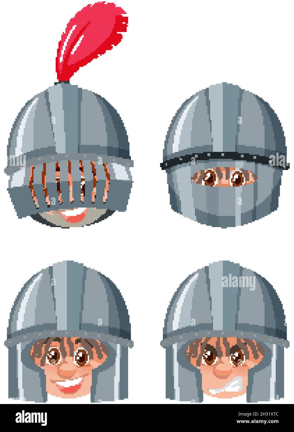 Set of knight head cartoon illustration Stock Vector Image & Art - Alamy