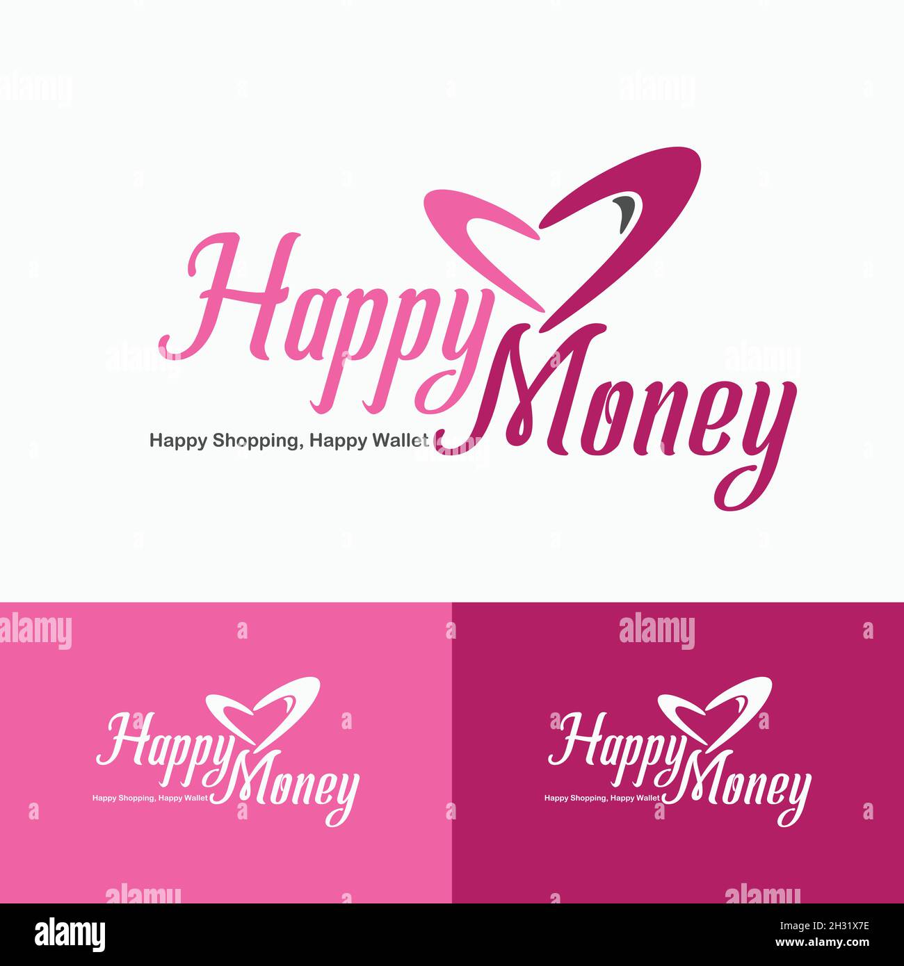 Modern greeting store happy shopping combination mark logo design Stock ...