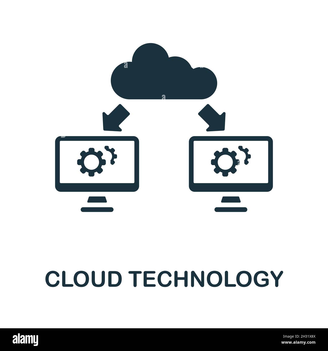 Cloud Technology icon. Monochrome sign from industry 4.0 collection ...