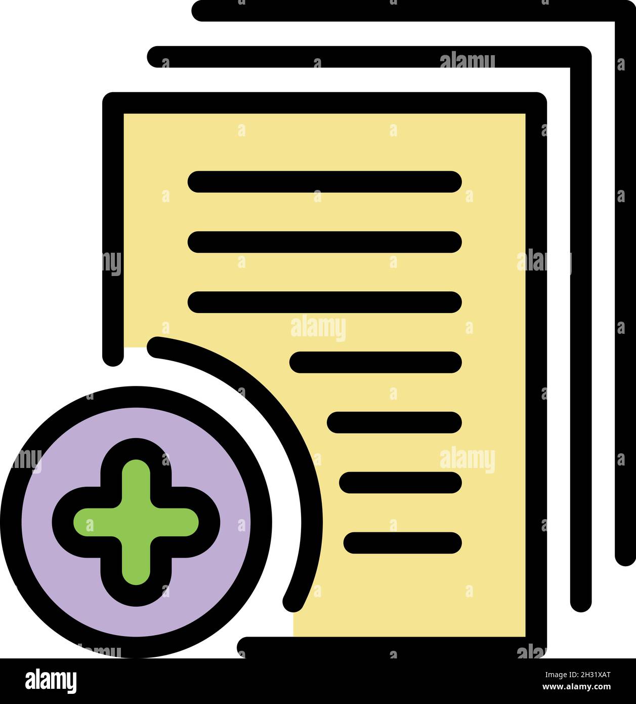 Audit plus papers icon. Outline audit plus papers vector icon color ...