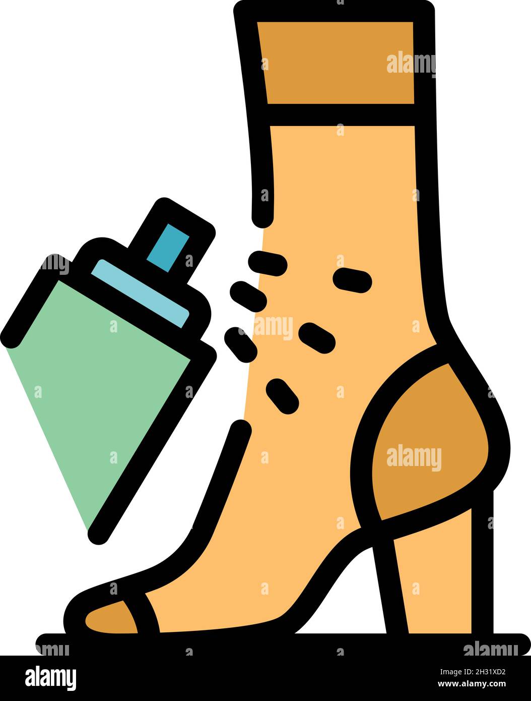 Polish spray shoe icon. Outline polish spray shoe vector icon color ...