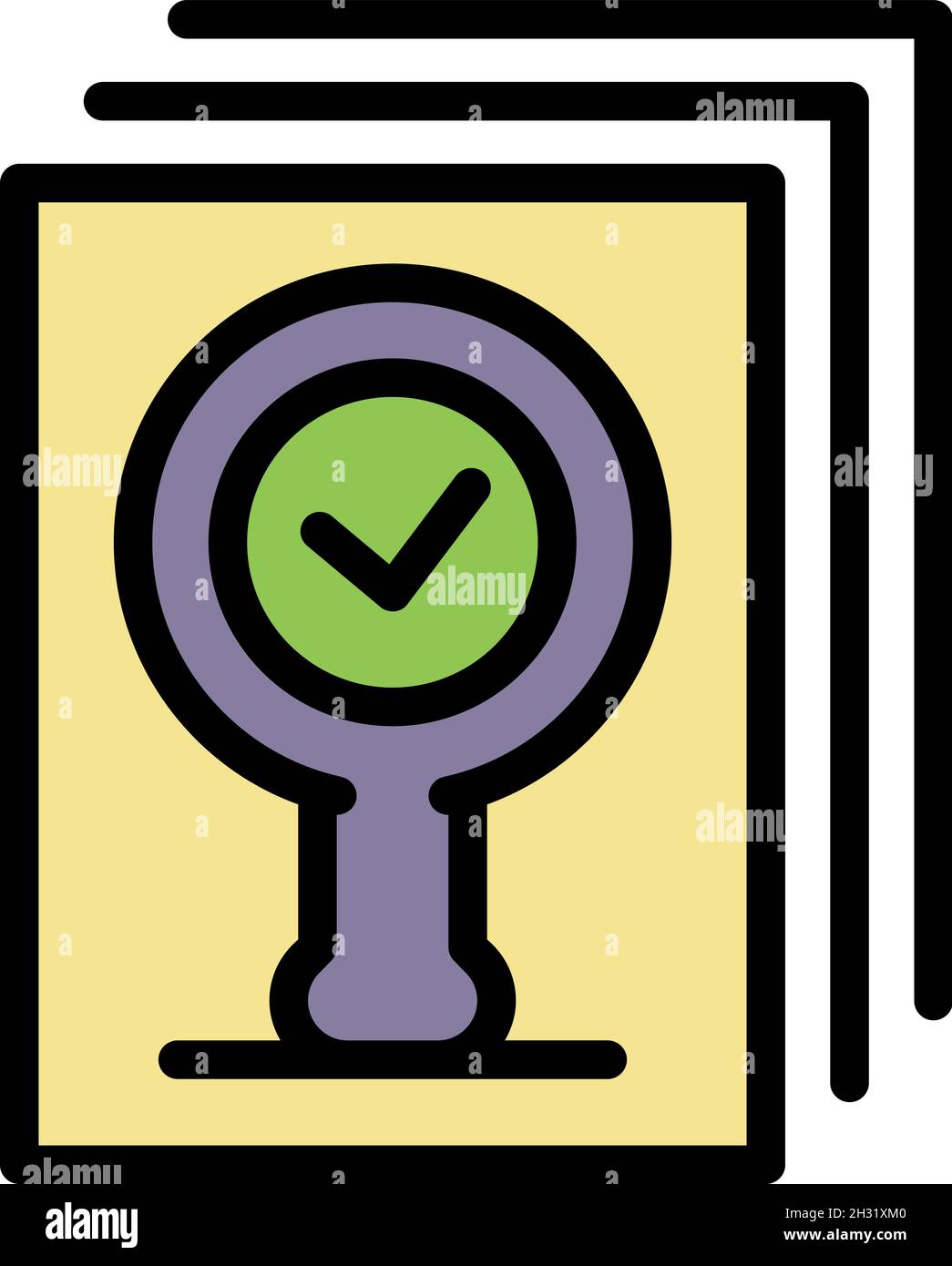 Approved office papers icon. Outline approved office papers vector icon ...