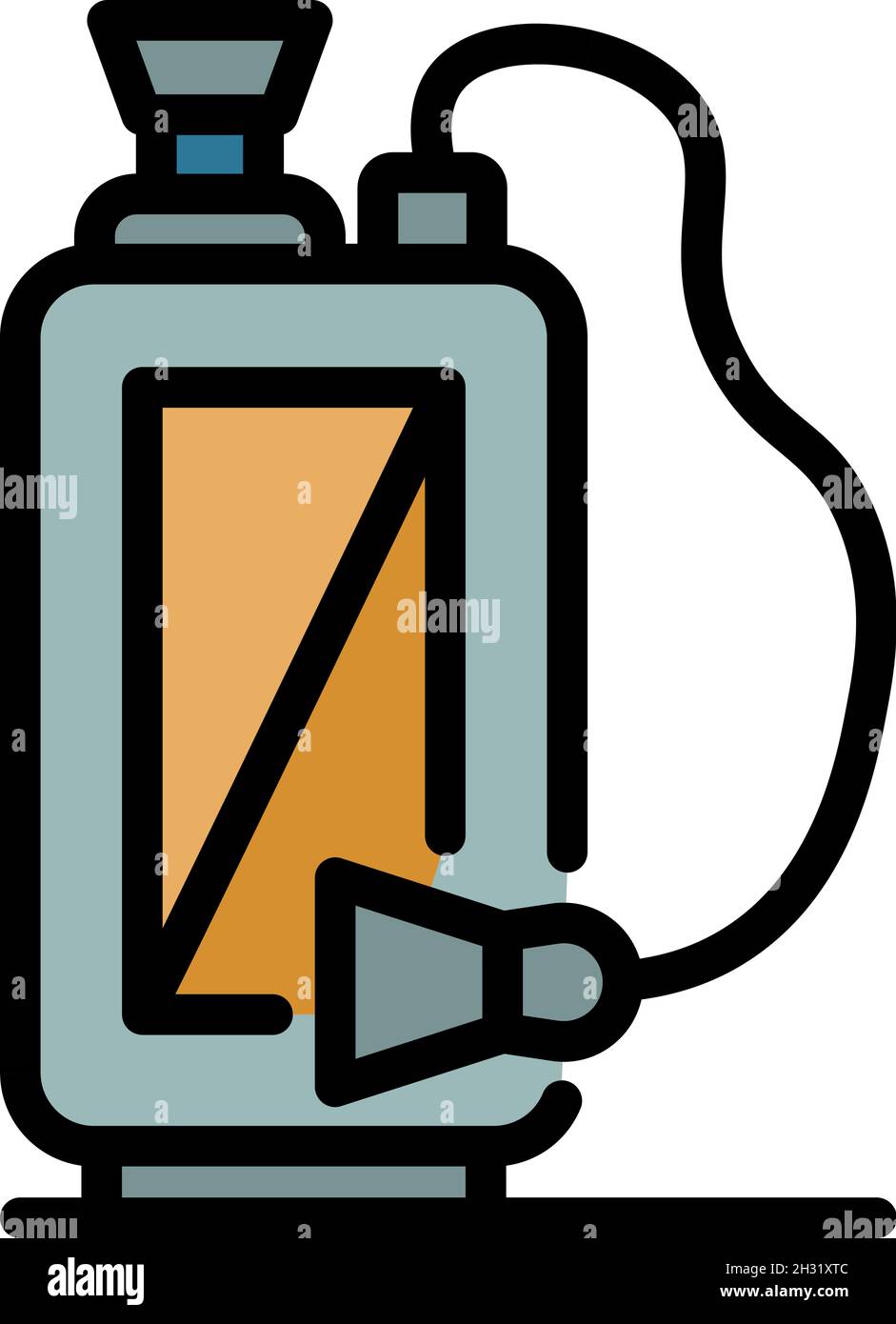Gasoline sprayer icon. Outline gasoline sprayer vector icon color flat ...