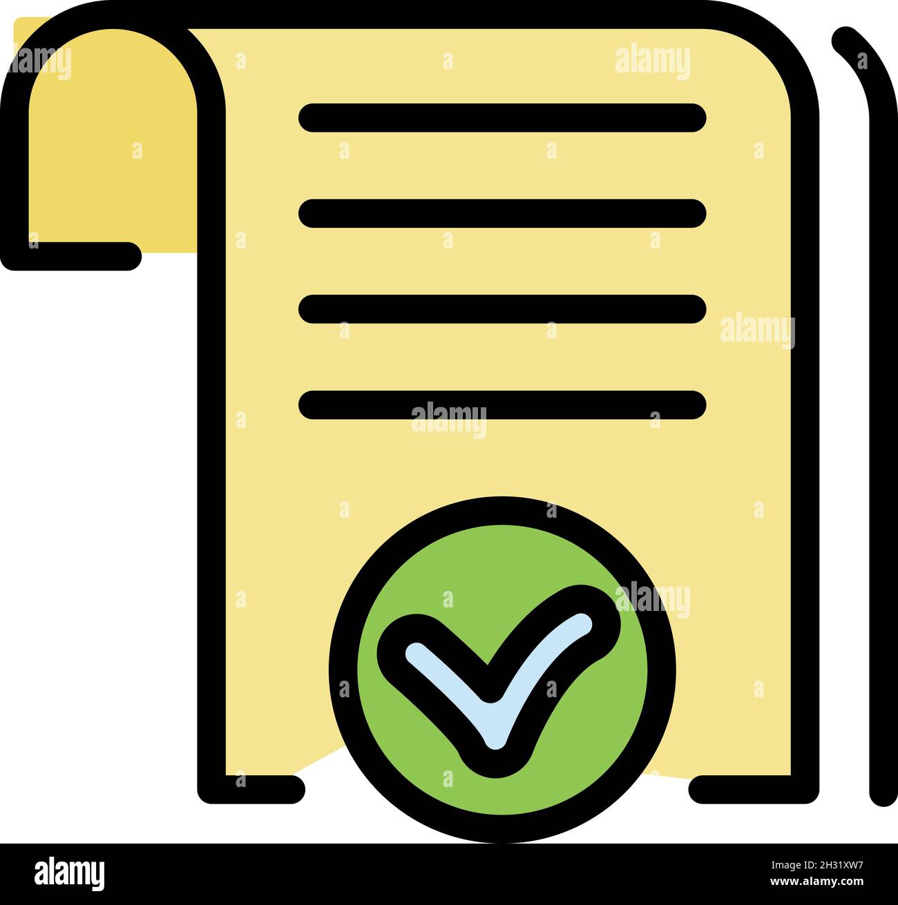 Approved office papers icon. Outline approved office papers vector icon ...