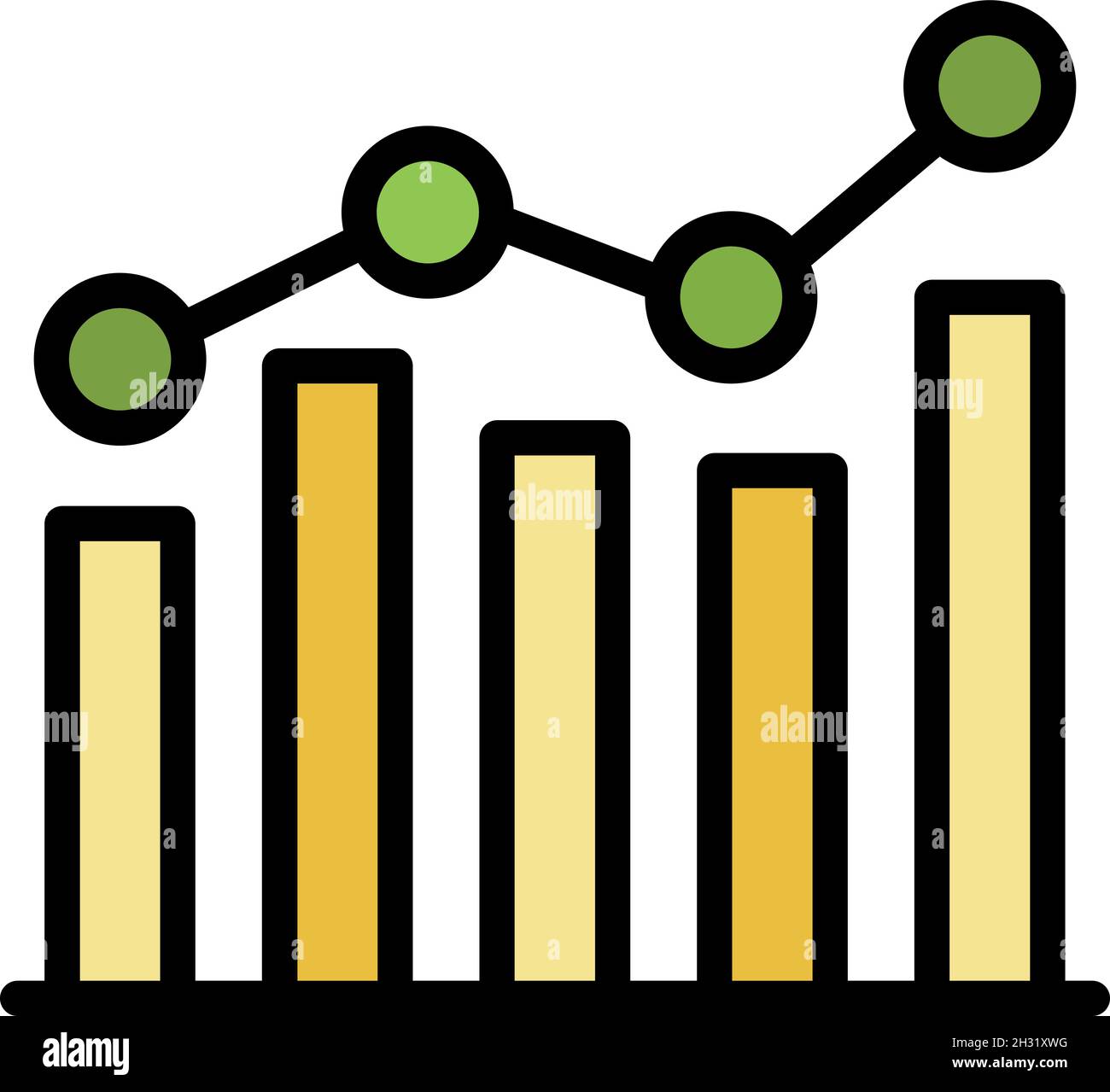 Audit graph chart icon. Outline audit graph chart vector icon color ...
