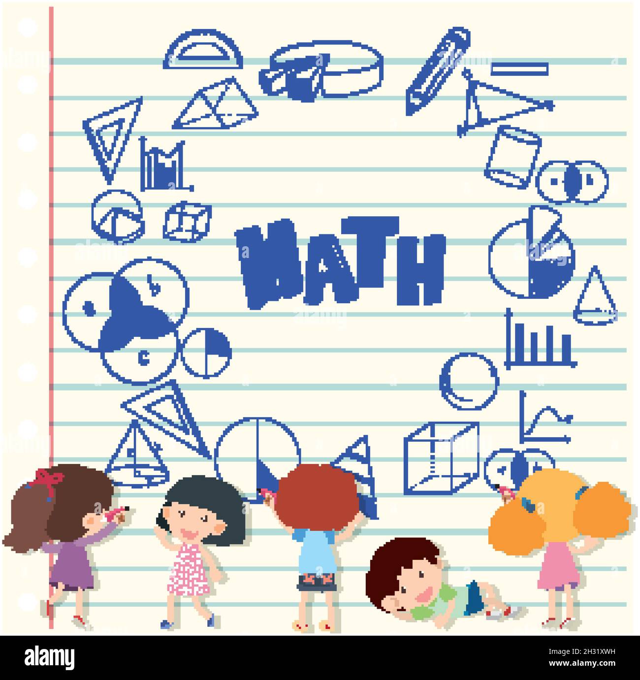 Doodle math formula with Mathematics font illustration Stock Vector ...