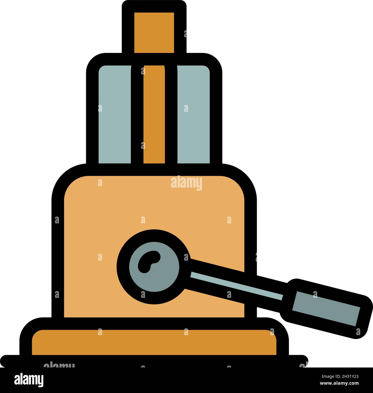 Hydraulic jack icon. Outline hydraulic jack vector icon color flat ...