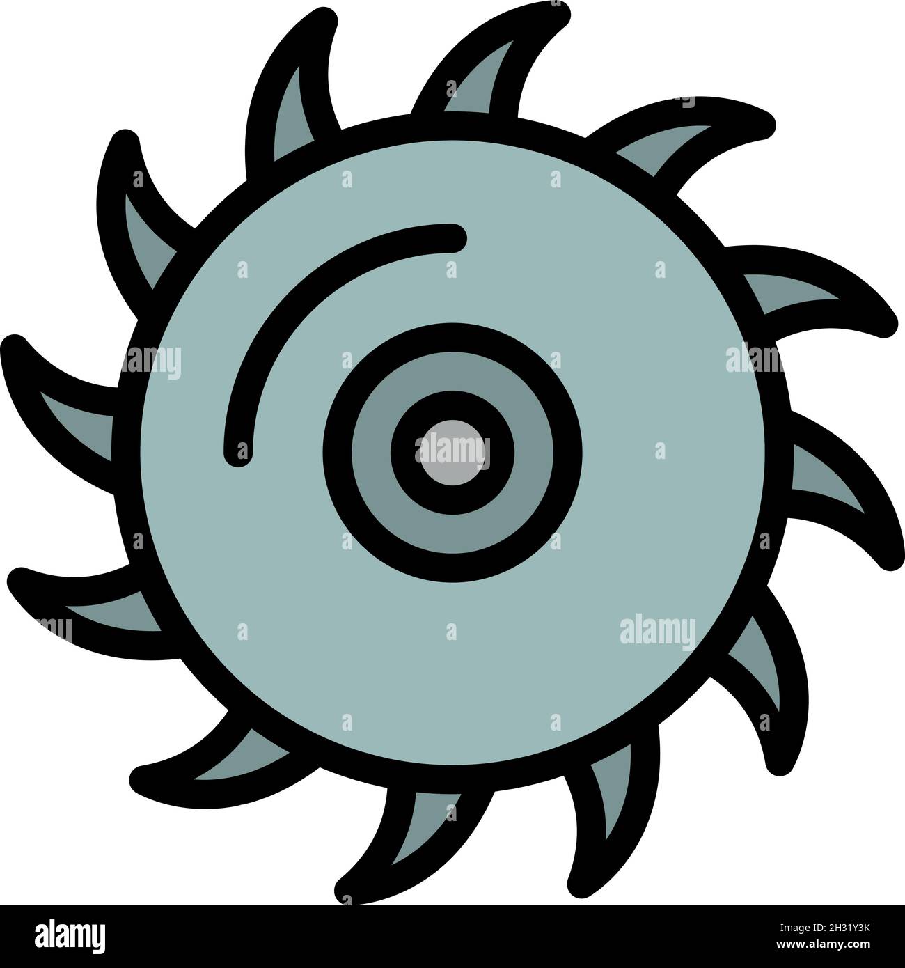 Circular blade icon. Outline circular blade vector icon color flat ...