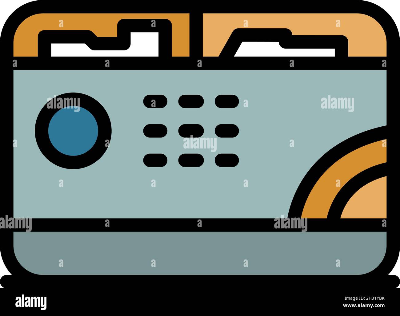 Gasoline generator icon. Outline gasoline generator vector icon color ...