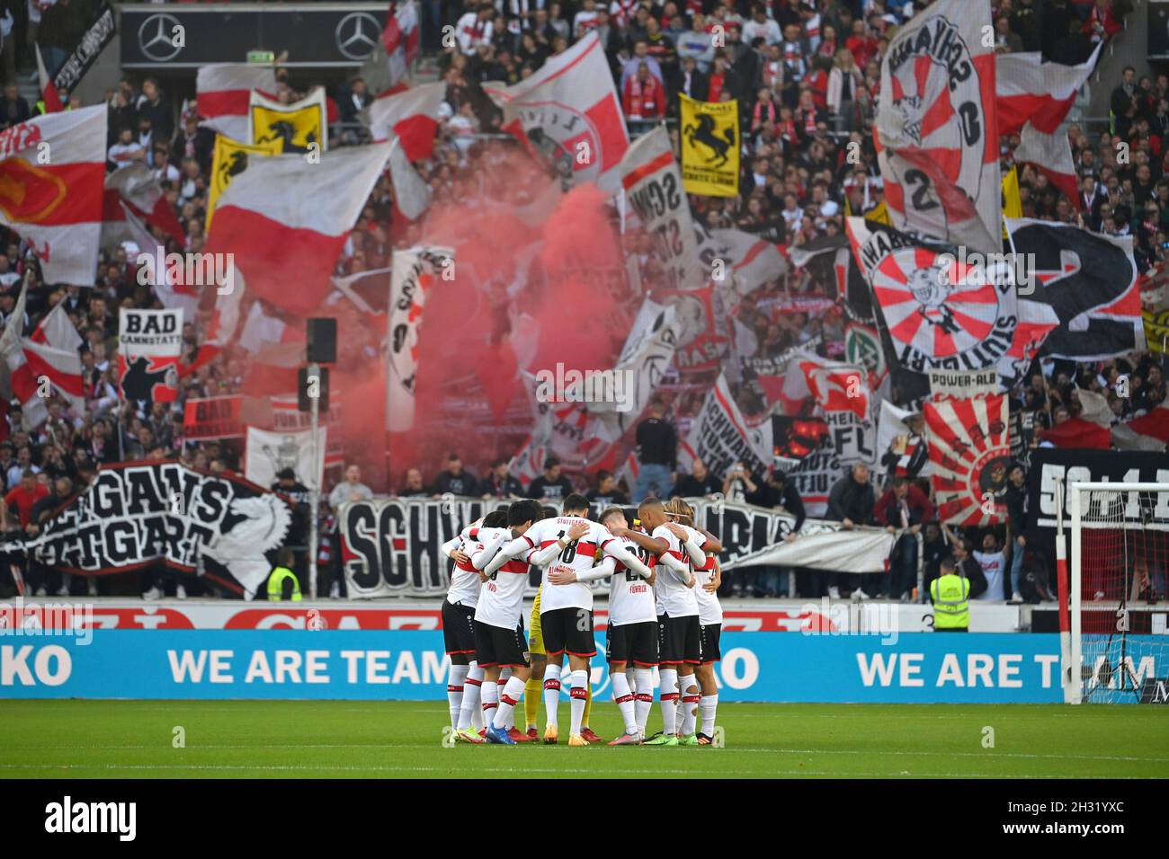 Soccer football flags in the stands hi-res stock photography and images ...