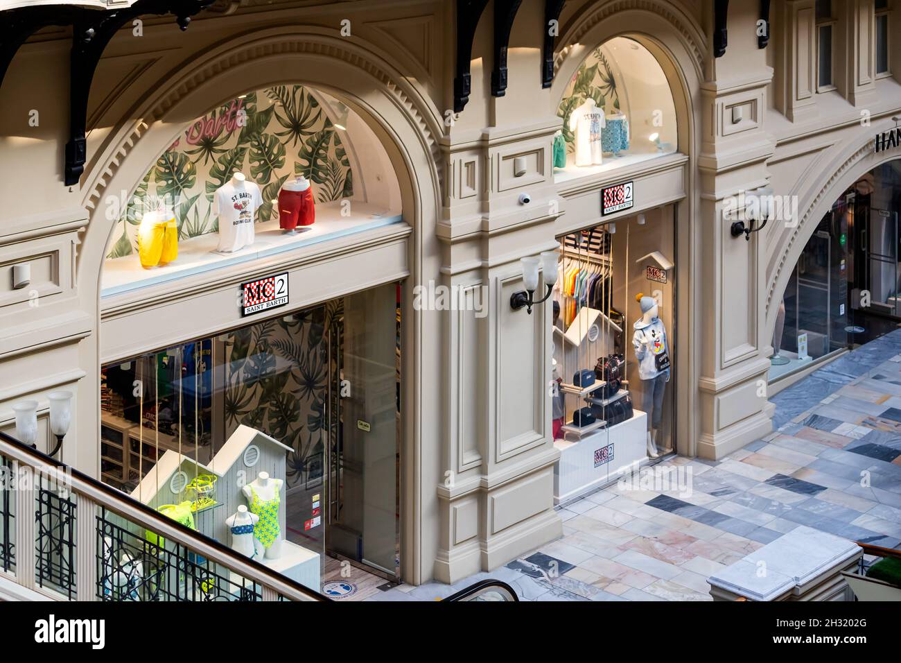 Moscow, Russia - October 14, 2021: Window of a MC2 Saint Barth store ...