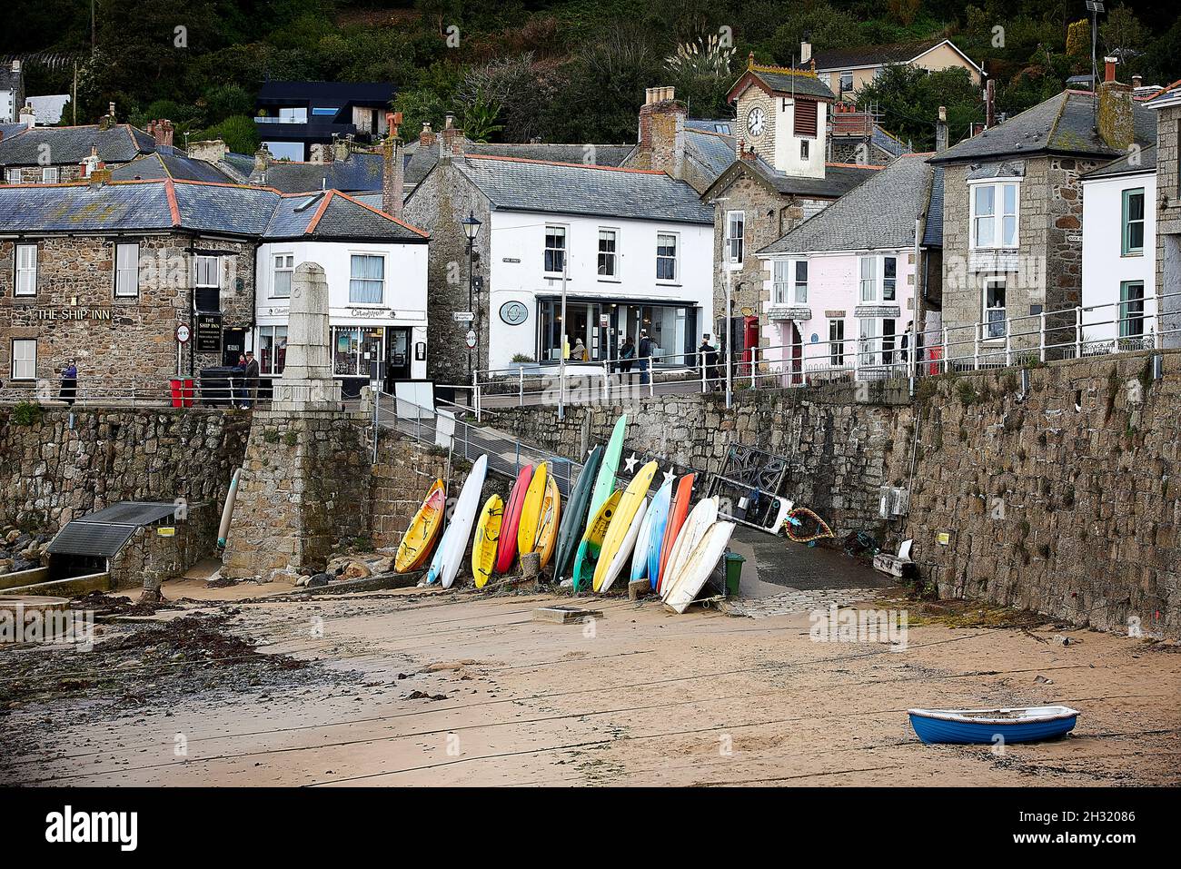 Tourist attraction picturesque Mousehole village fishing port in ...