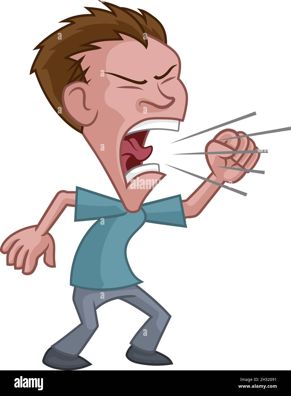 Angry Stressed Man or Bully Cartoon Shouting Stock Vector Image & Art ...
