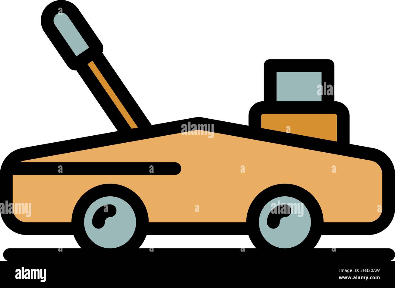 Wheels jack lift icon. Outline wheels jack lift vector icon color flat ...