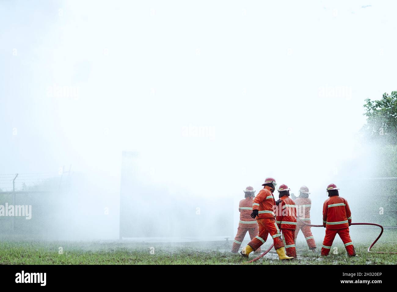 Fire drill, fire fighting Stock Photo - Alamy
