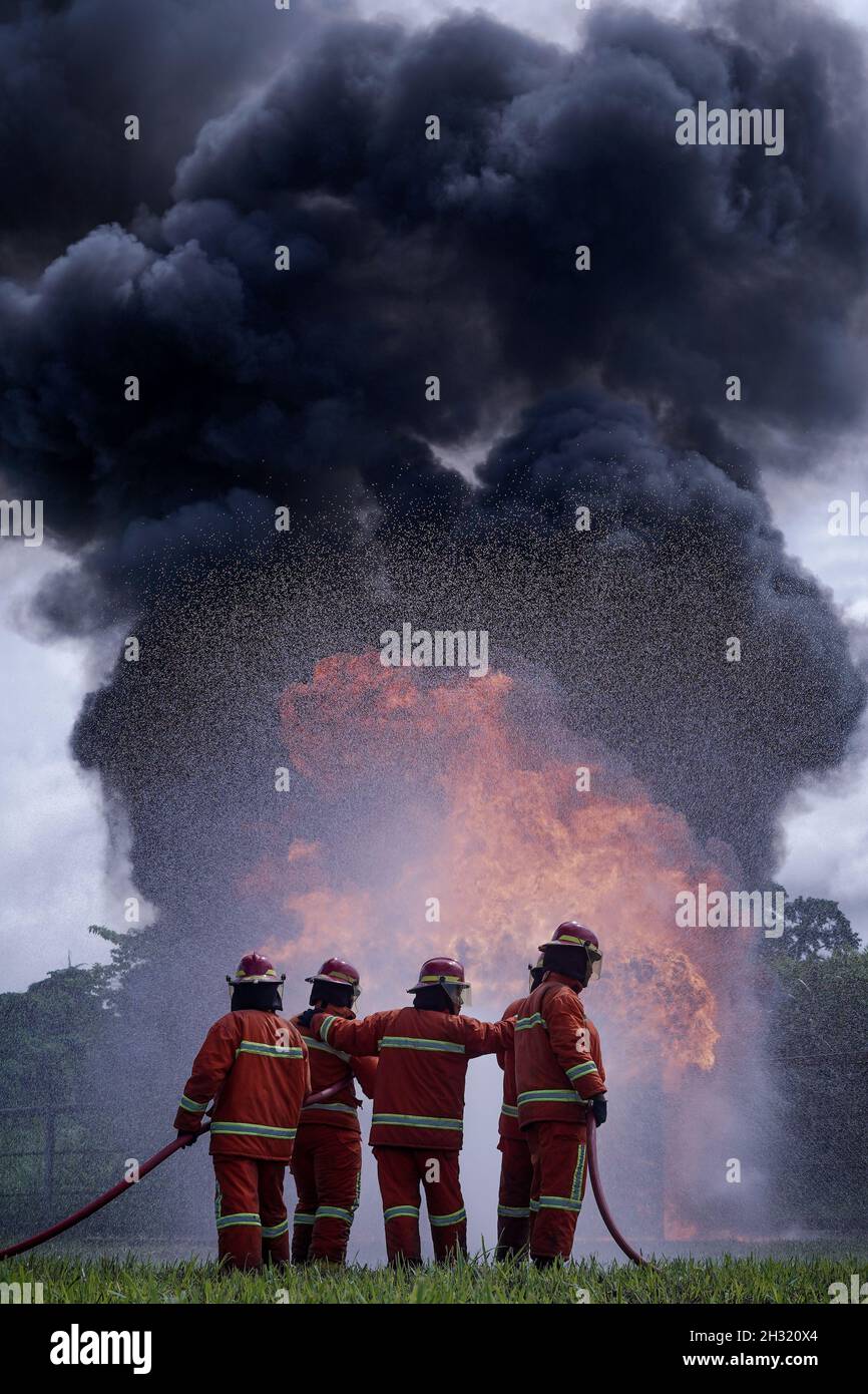 Fire drill, fire fighting Stock Photo - Alamy