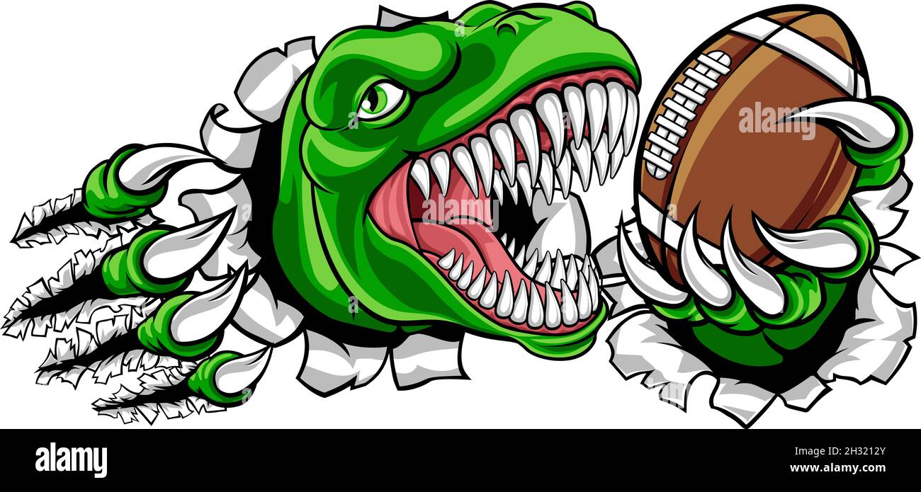 Dinosaur American Football Animal Sports Mascot Stock Vector Image ...