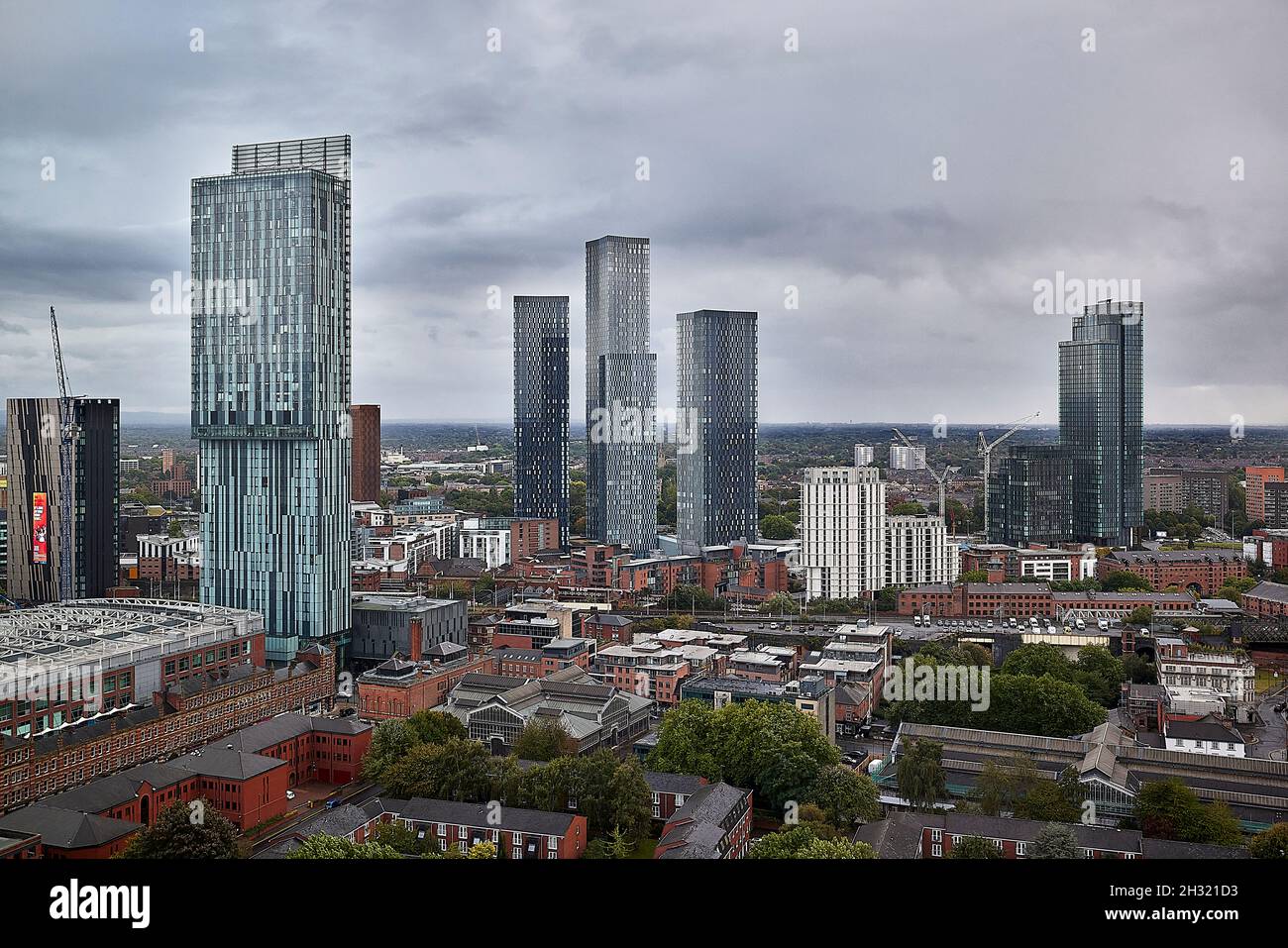 Manchester towers making up the new skyline in the day Stock Photo - Alamy