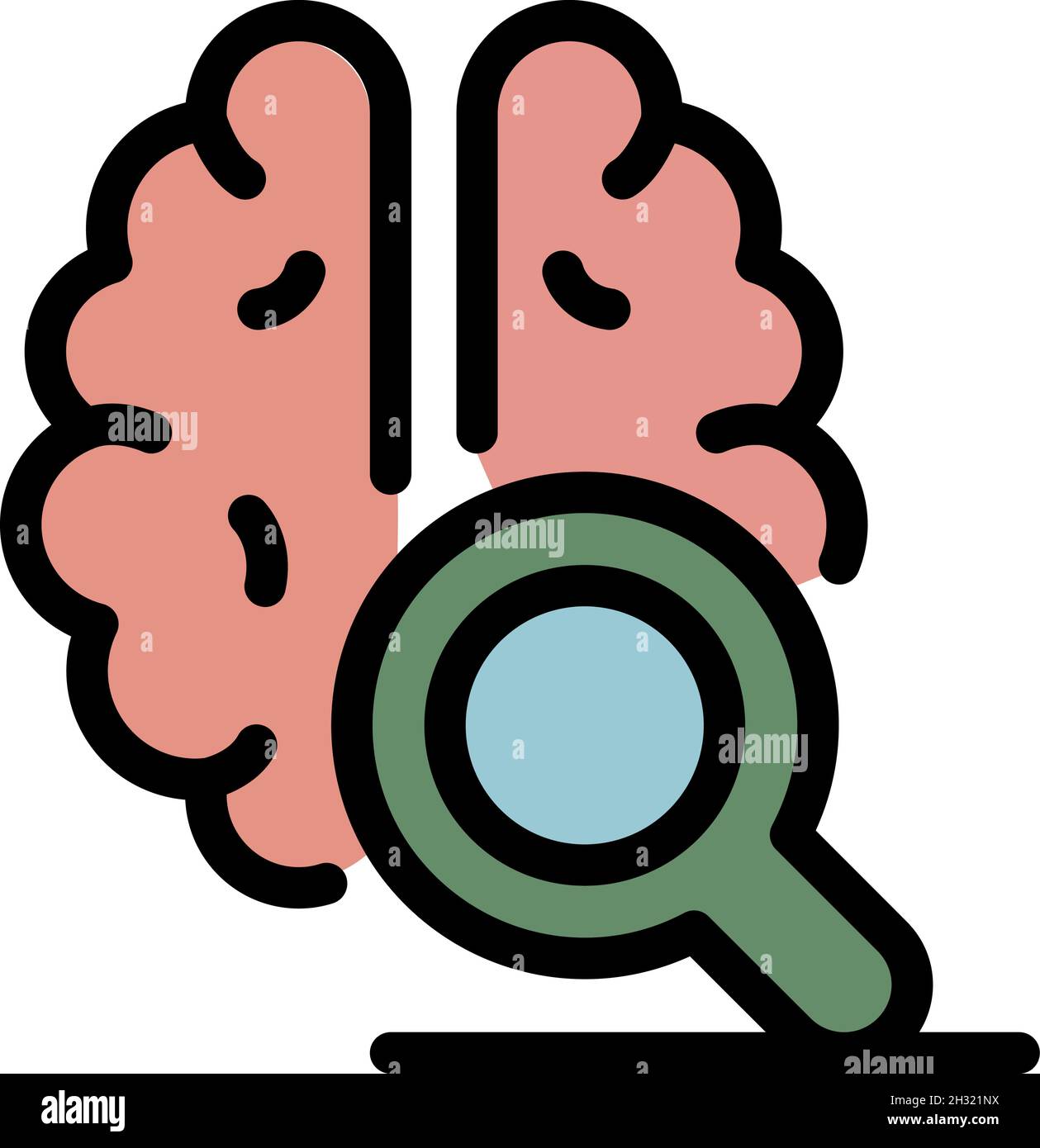 Brain emotion icon. Outline brain emotion vector icon color flat ...