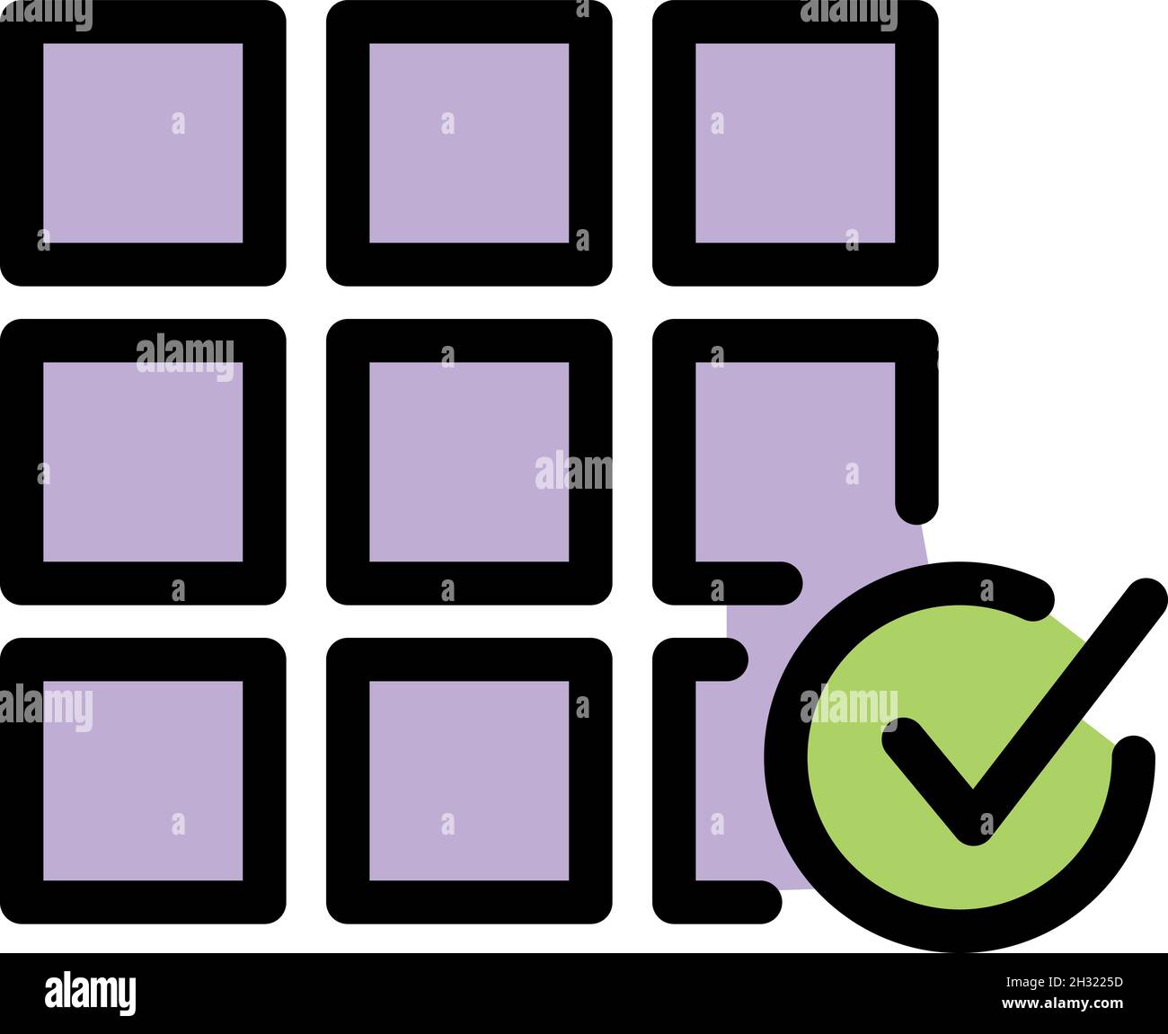 Tiler work done icon. Outline tiler work done vector icon color flat ...