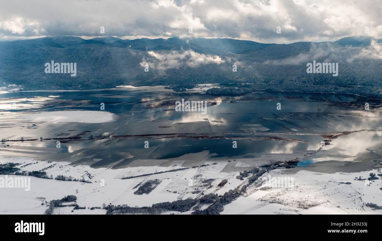 View at Cerknica lake from Slivnica, Slovenia Stock Photo - Alamy