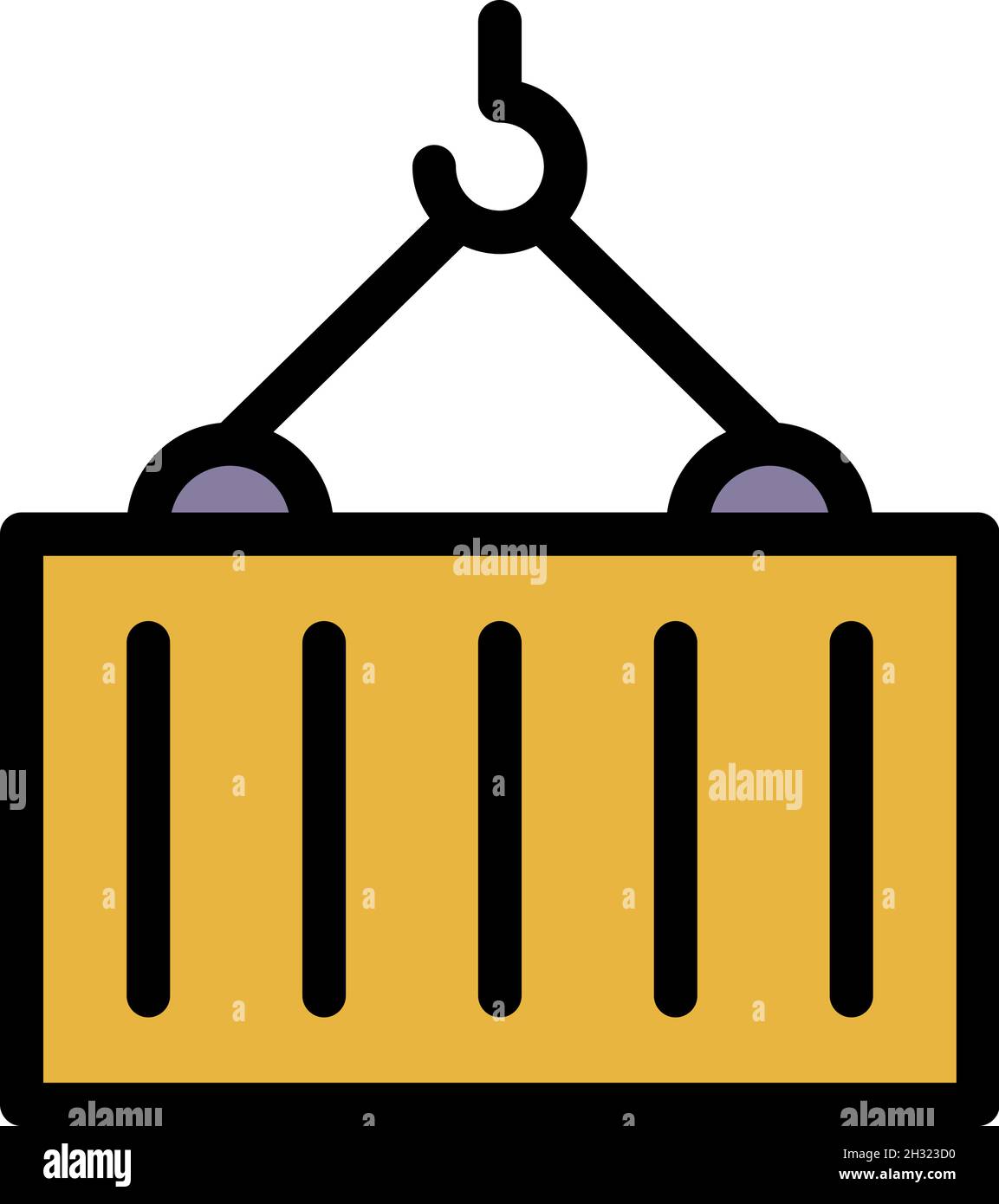 Cargo container icon. Outline cargo container vector icon color flat ...