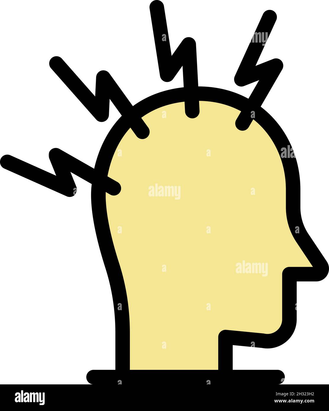 Fear stress icon. Outline fear stress vector icon color flat isolated ...