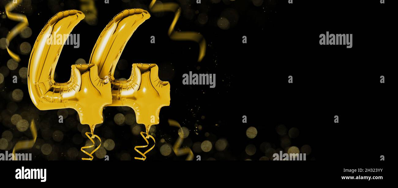 Golden balloons with copy space - Number 44 Stock Photo - Alamy