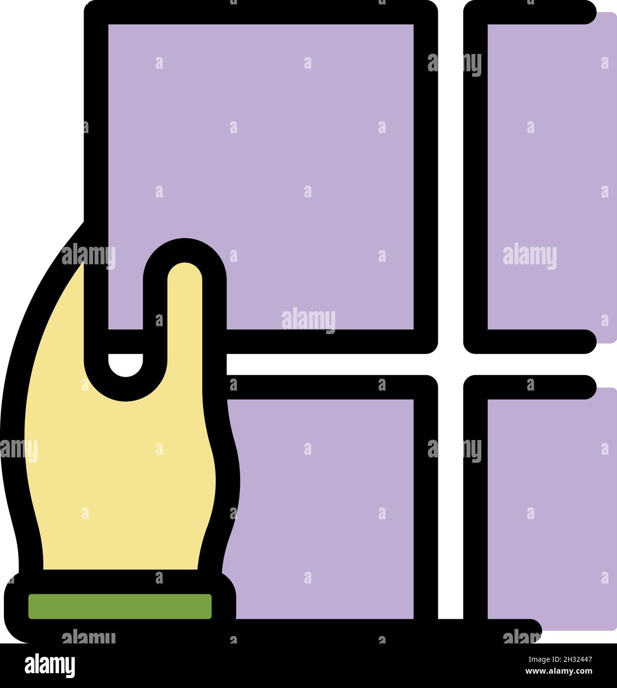 Tiler working icon. Outline tiler working vector icon color flat ...