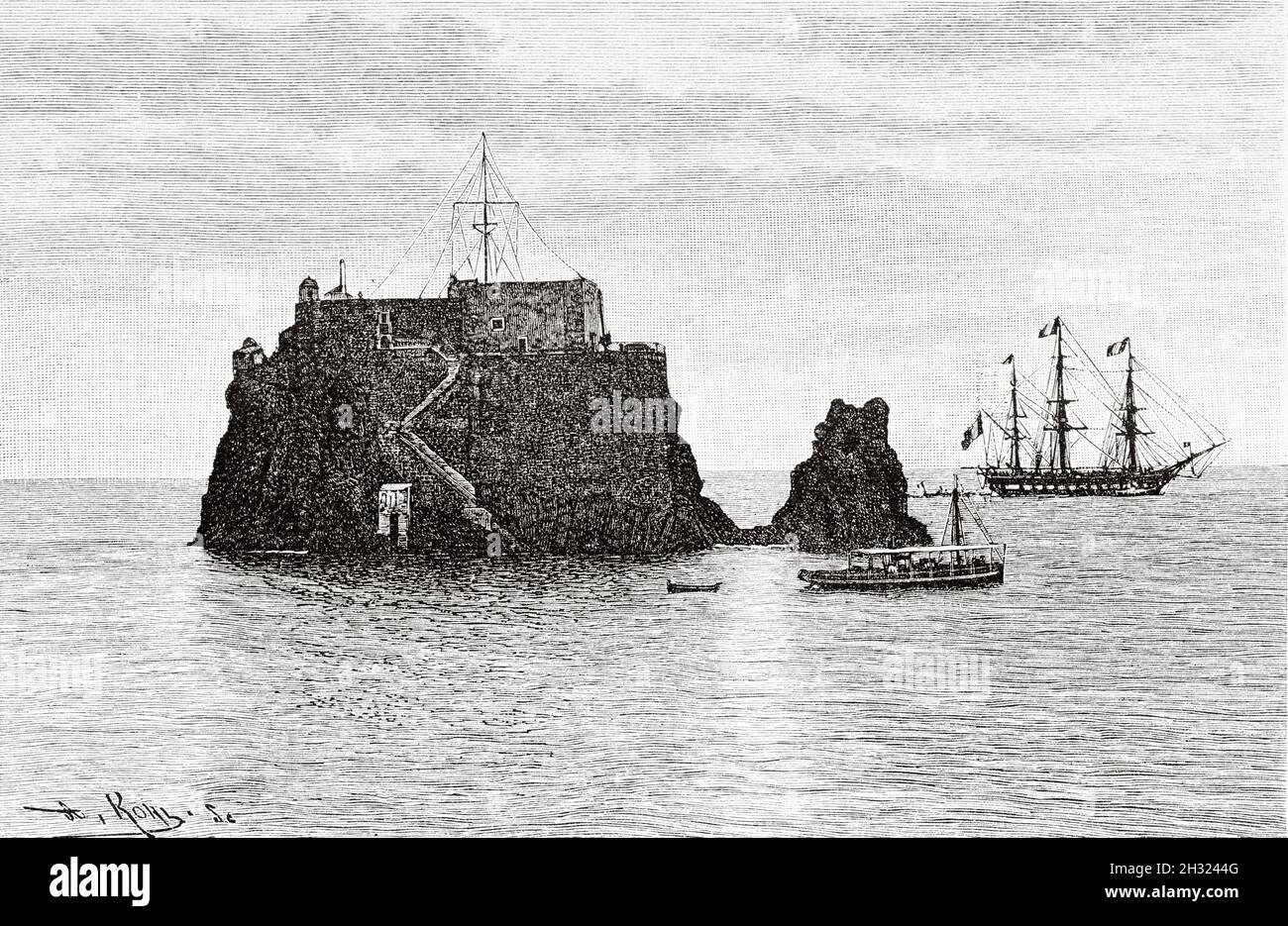 Fort of Ilhéu da Pontinha, Madeira Island, Portugal. Europe. Old 19th ...