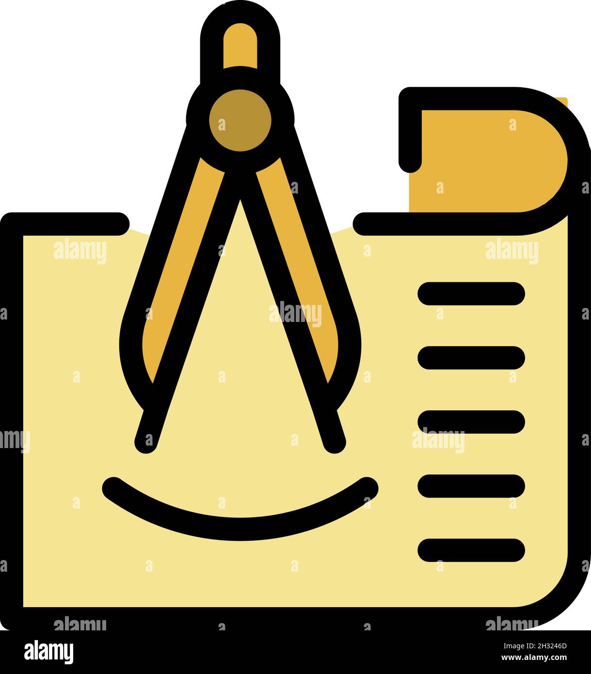 Construction plan icon. Outline construction plan vector icon color ...