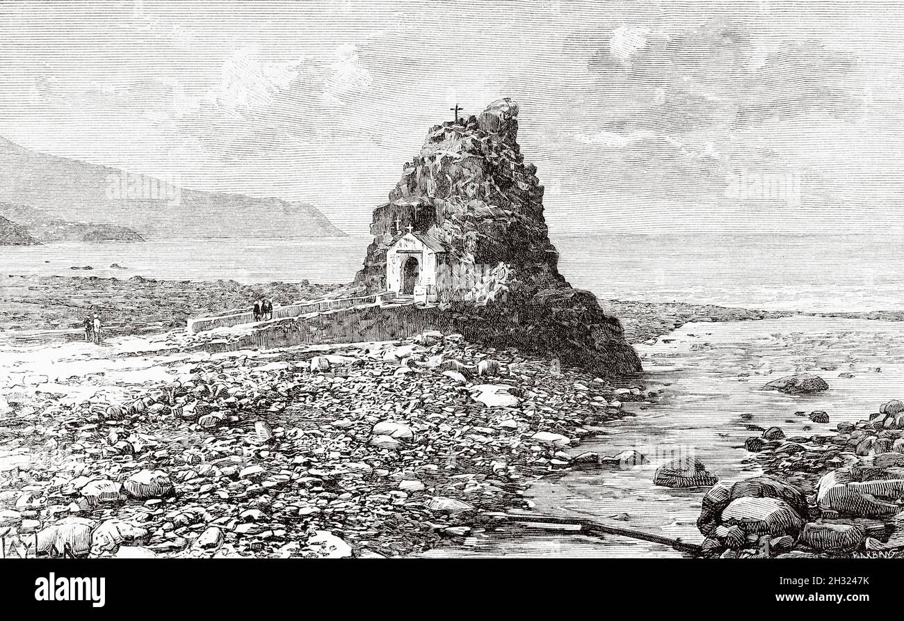 Tiny chapel of Sao Vicente at Madeira northern coastline, Madeira ...