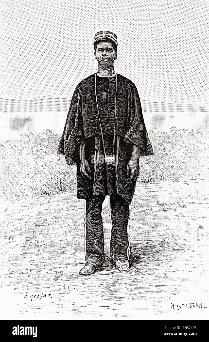 Mathias Catty, king of Pongo River. Guinea-Bissau Africa. Old 19th ...