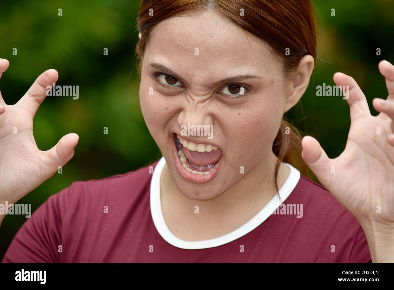 An Intimidating Redhead Female Woman Stock Photo - Alamy