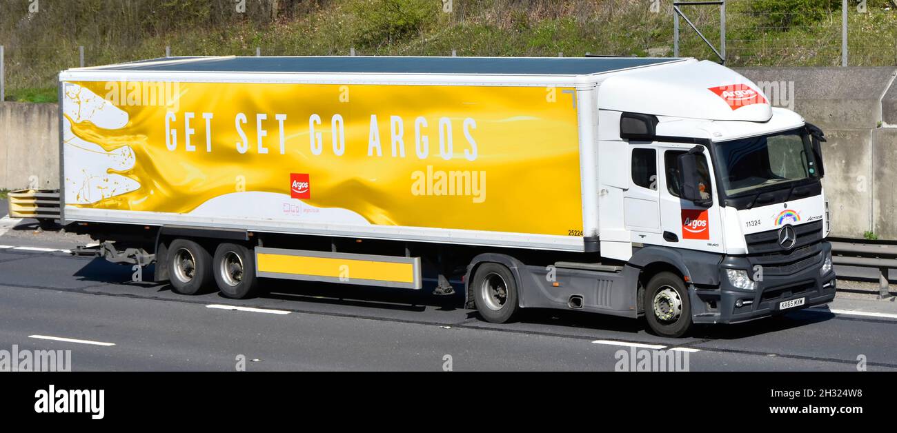 Argos lorry trailer on motorway hi-res stock photography and images - Alamy