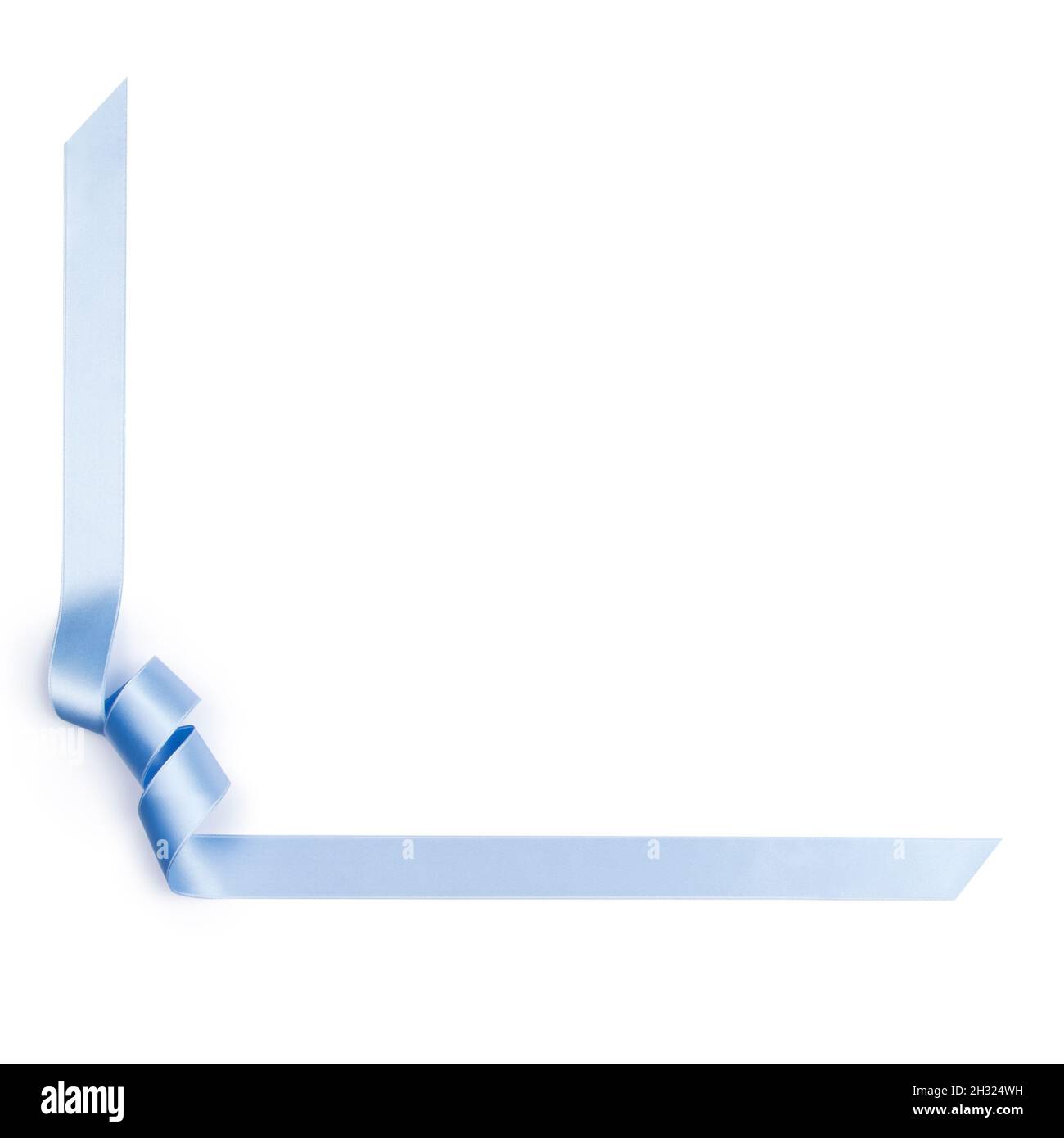 Pastel Blue streamer ribbon on white background Stock Photo - Alamy