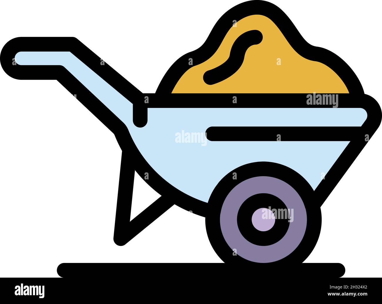 Construction wheelbarrow icon. Outline construction wheelbarrow vector ...