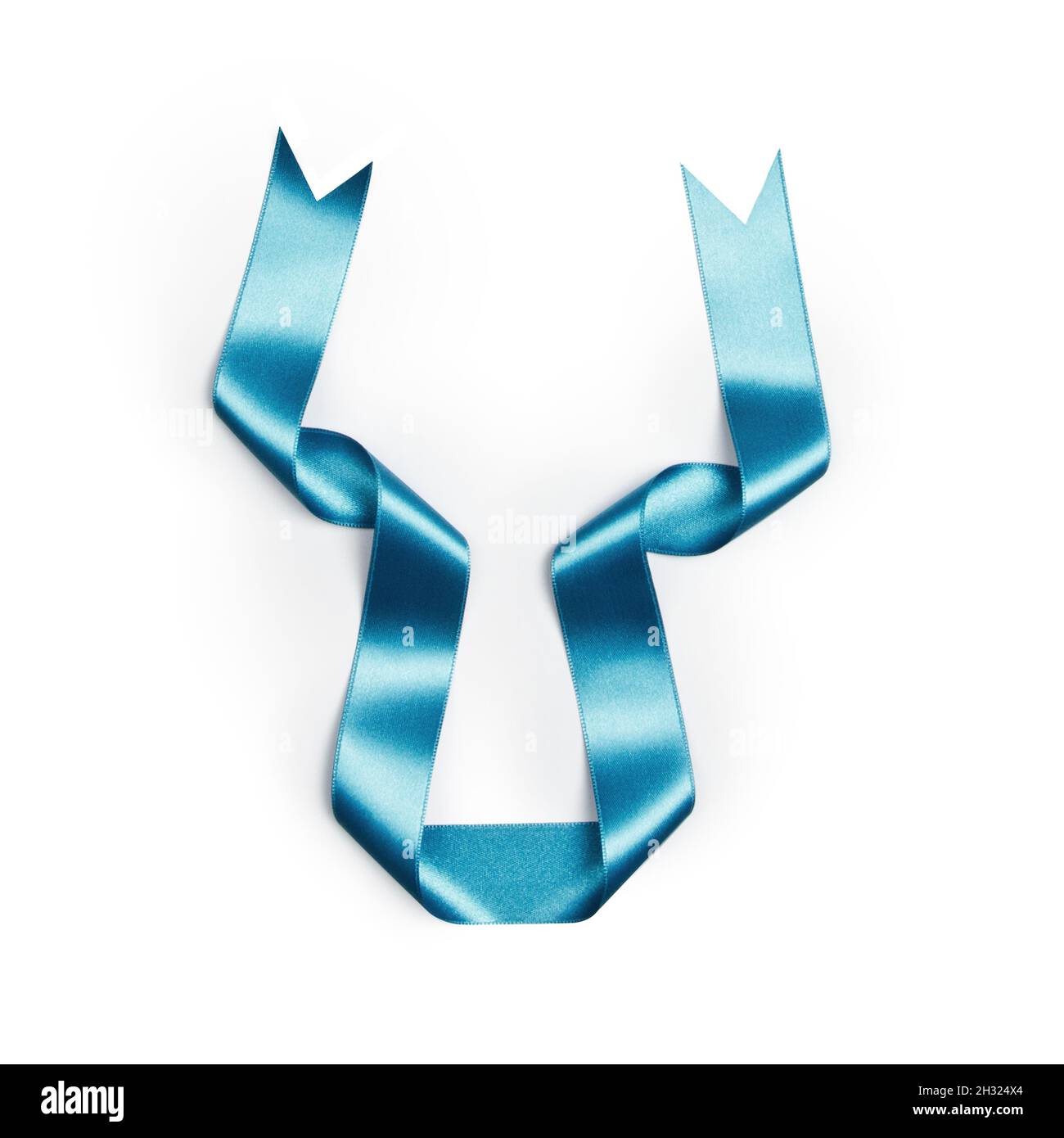 Pastel Blue streamer ribbon on white background Stock Photo - Alamy