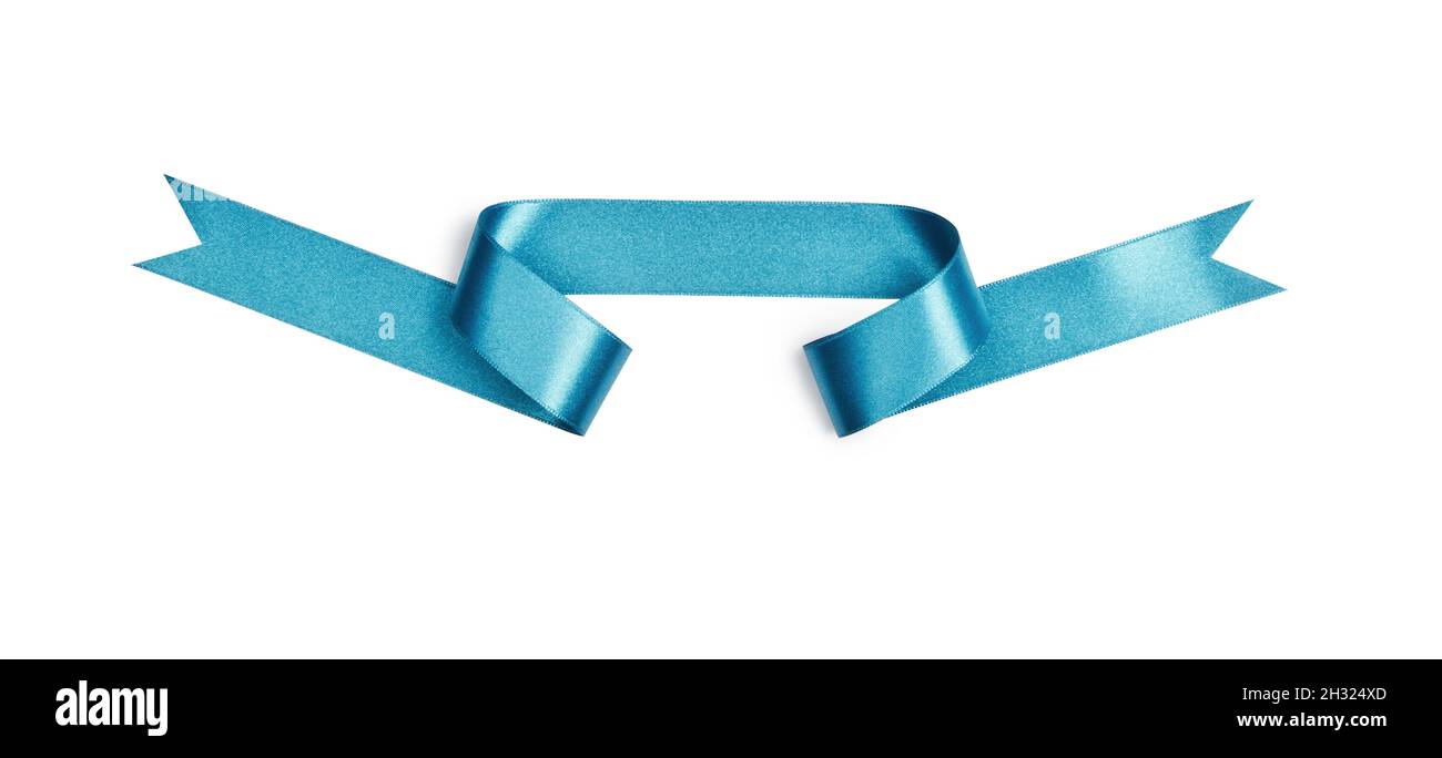 Pastel Blue streamer ribbon on white background Stock Photo - Alamy