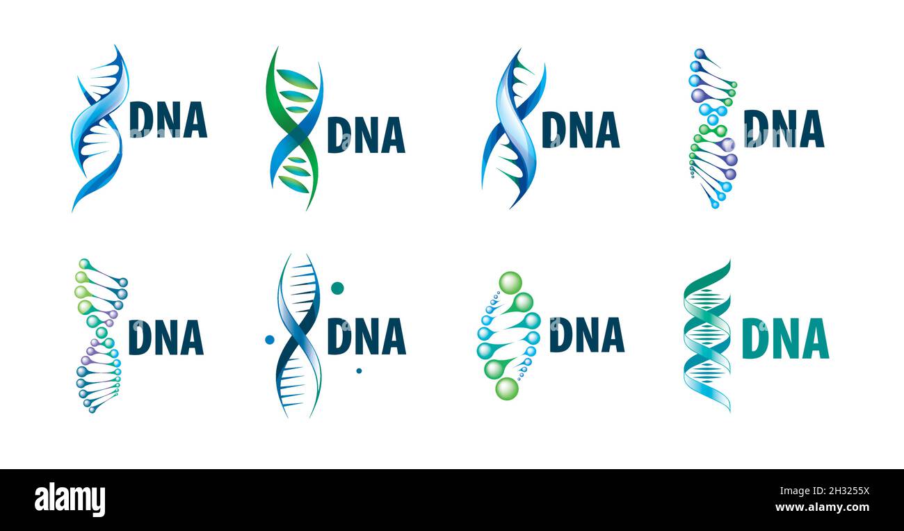 A set of vector logos in the shape of a DNA spiral Stock Vector Image ...