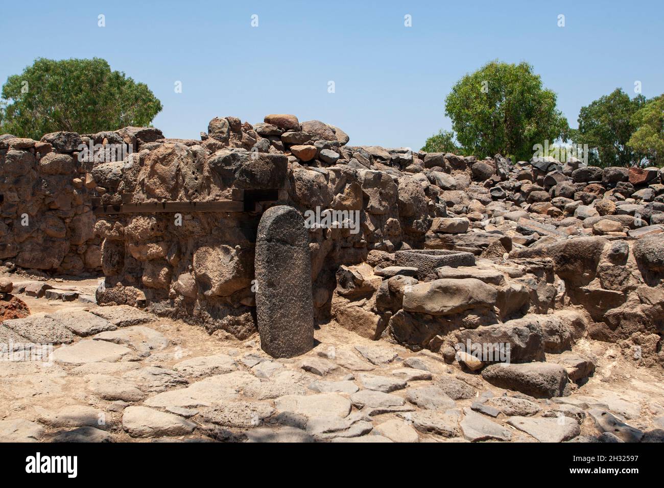 Archaeological site of the biblical city of Bethsaida, destroyed by the ...